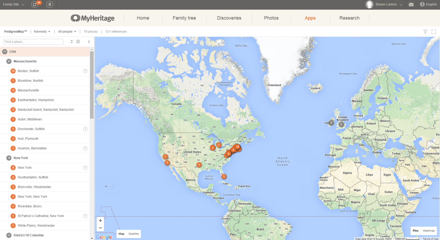 Como Usar O FamilyMap™ - Portal De Conhecimento Do MyHeritage