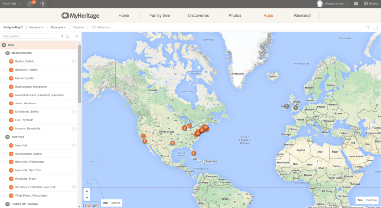 Como Usar O FamilyMap™ - Portal De Conhecimento Do MyHeritage